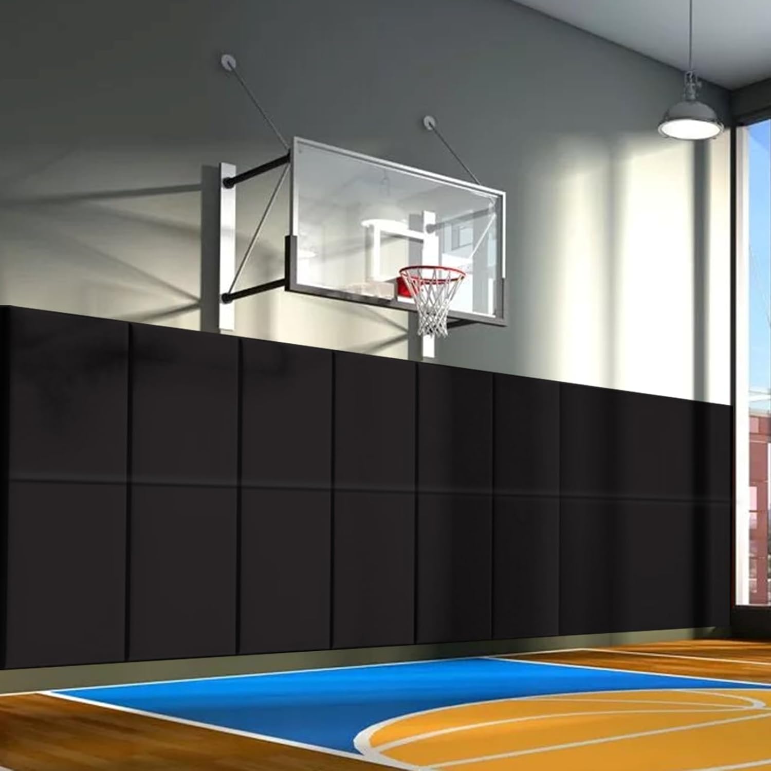 PROGOAL 60"/72" High Gym Wall Padding 2" Thick Foam Basketball Court ...