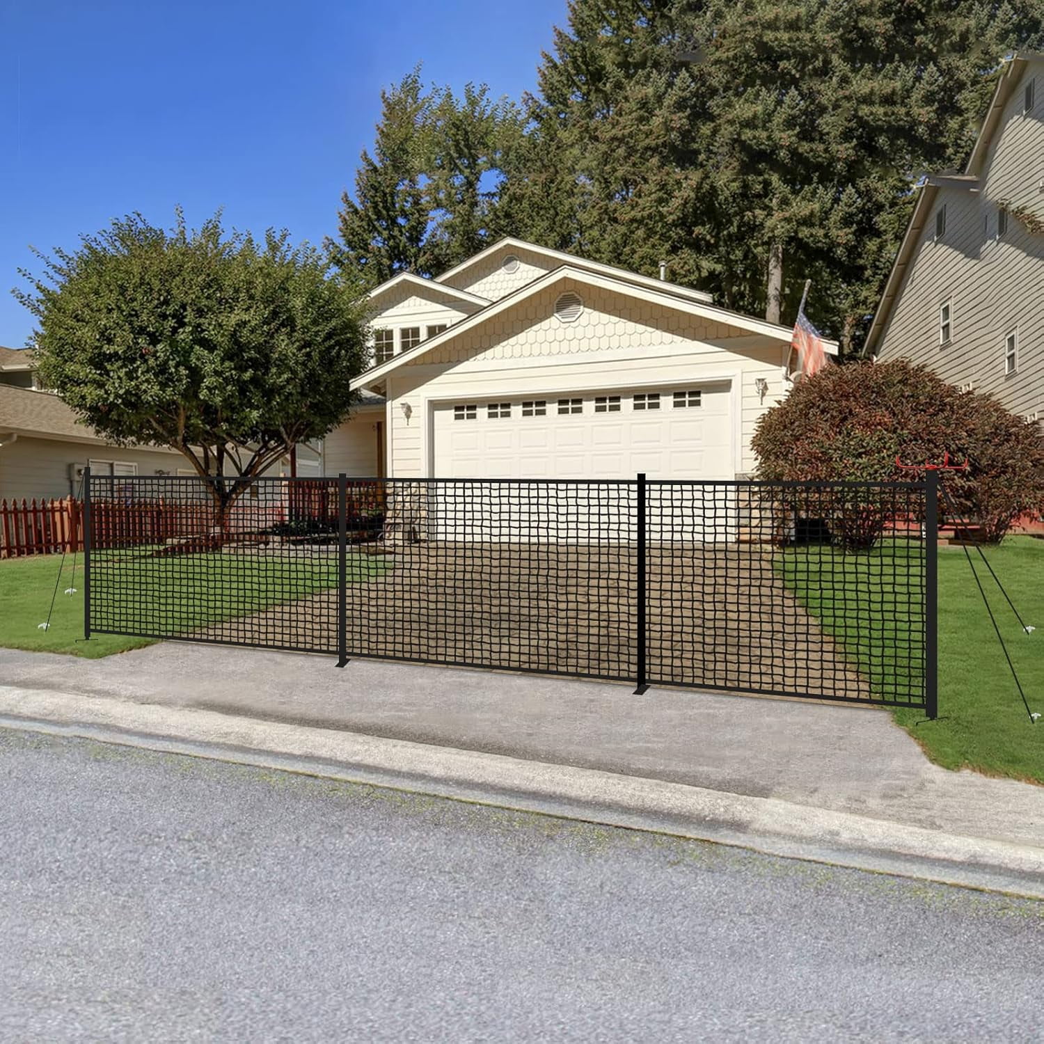 PROGOAL Adjustable 30FT Driveway Guard Net - Heavy Duty Removable ...