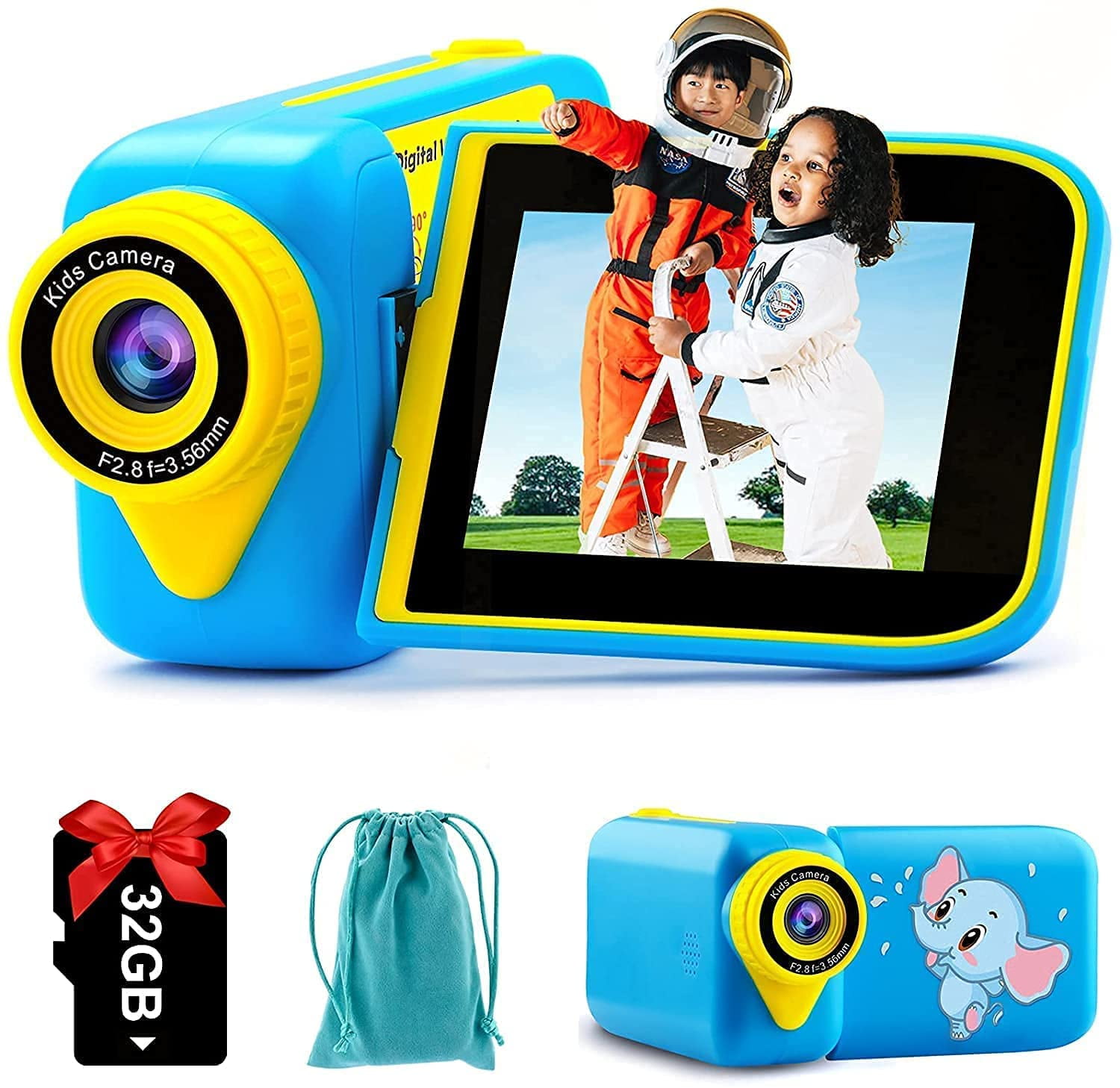 PROGRACE Kids Camera Rotatable Screen Digital Toy Cameras for Boys and ...