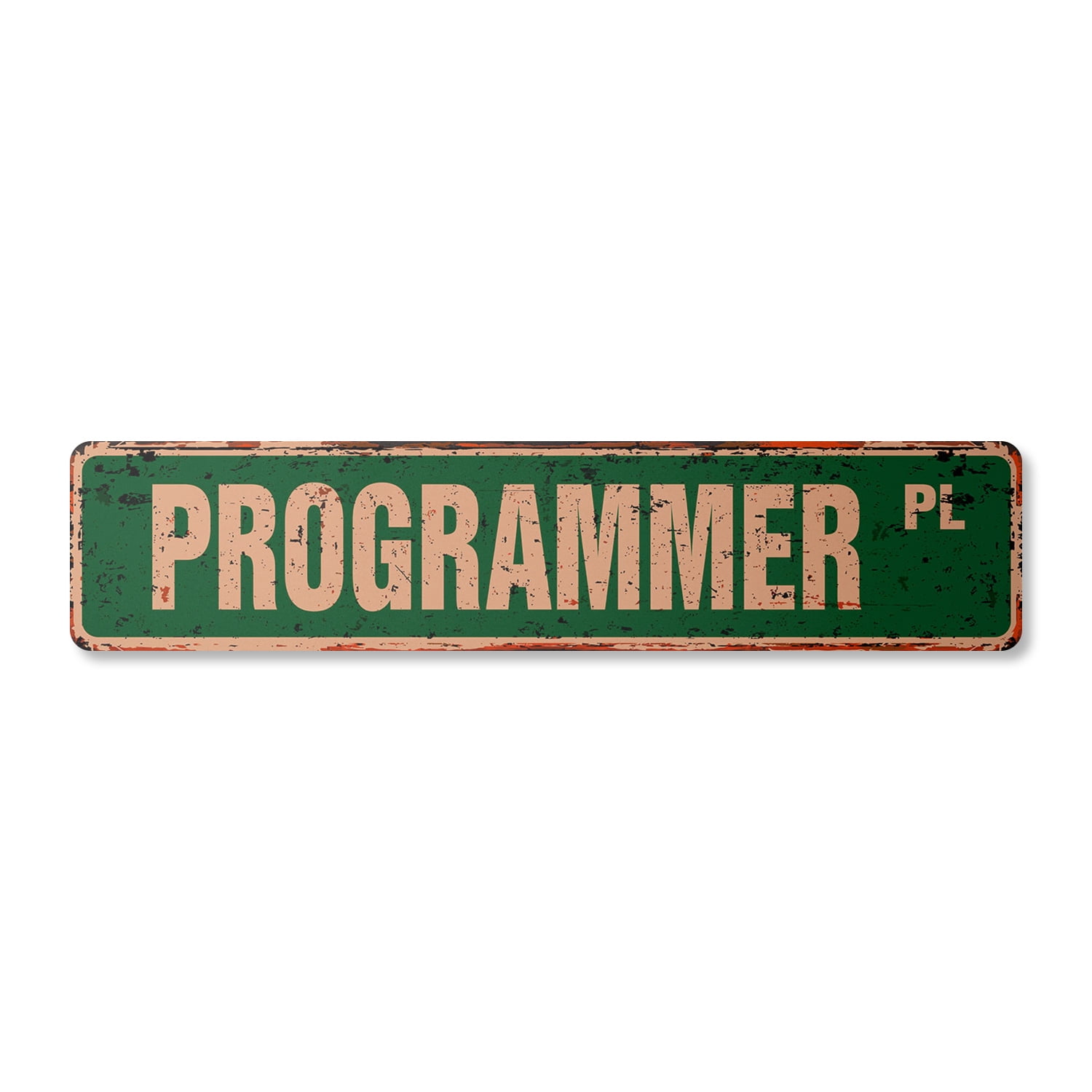 PROGRAMMER Vintage Aluminum Street Sign computer program IT code ...