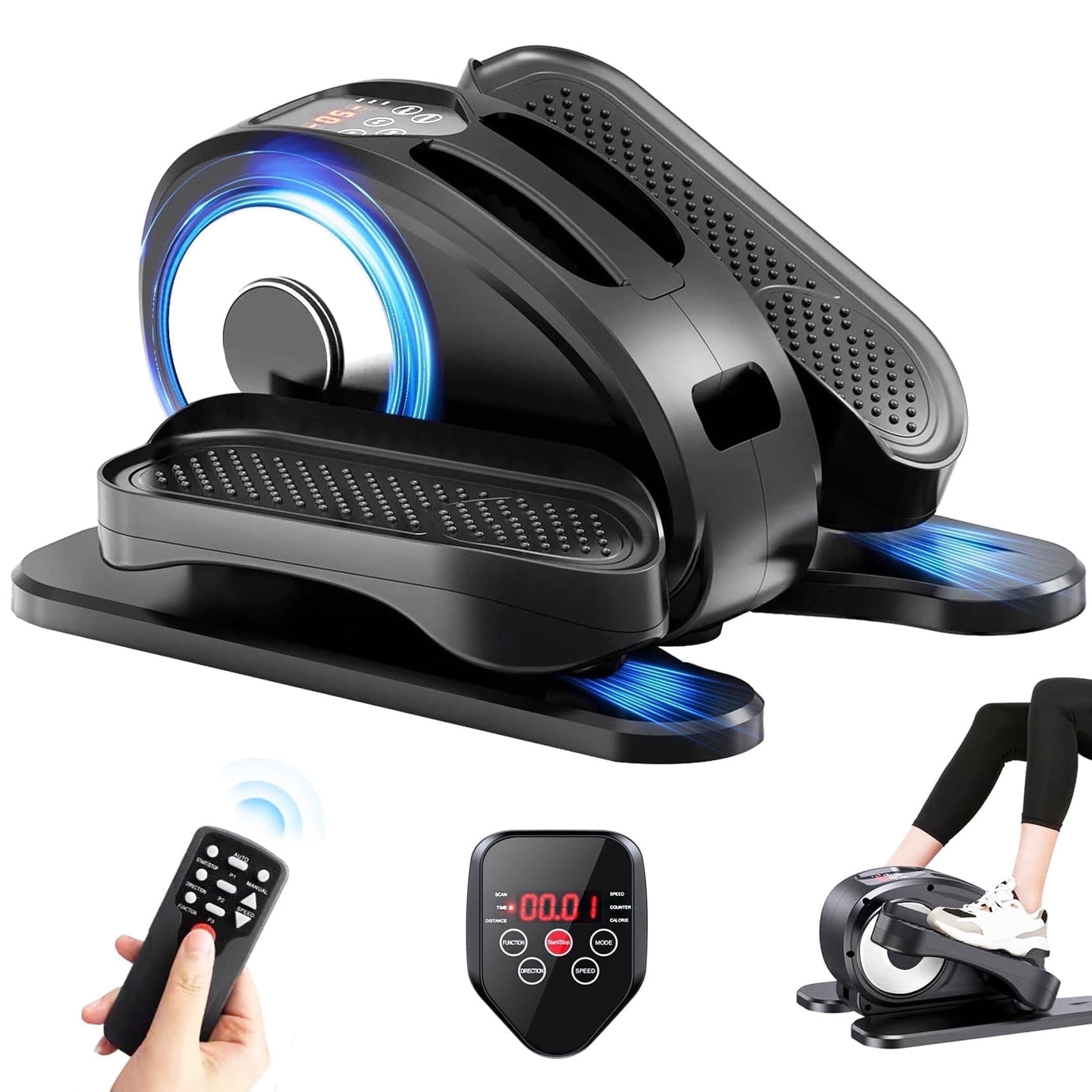 PROHIKER Under Desk Elliptical Machine Electric, Compact Pedal ...