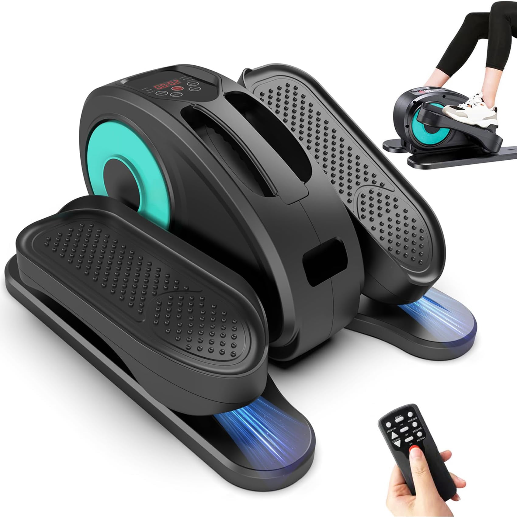 PROHIKER Compact Under Desk Elliptical Machine with Remote, LCD Monitor ...