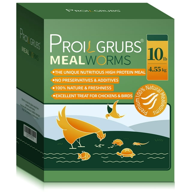 PROILGRUBS 10LBS Bulk Mealworms Dried - High Protein Chicken Treat for ...