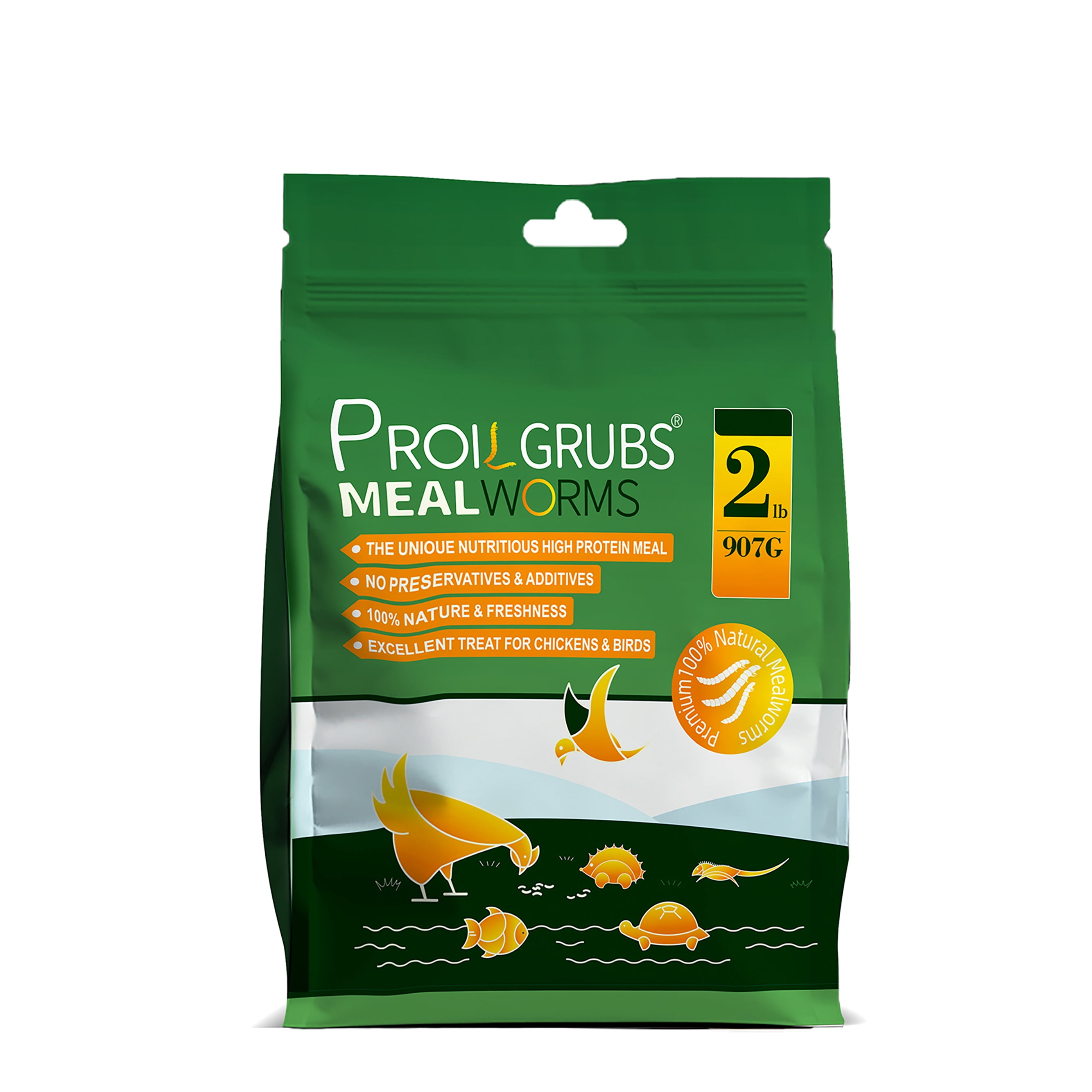 PROILGRUBS Dried Mealworms, 2 lbs - High Protein Poultry Feed for Birds ...