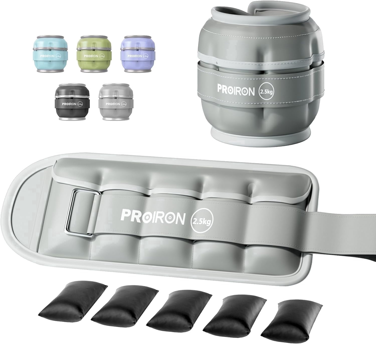 PROIRON Adjustable Ankle Weights set of 2, PU leather, 1-5lb per leg ...
