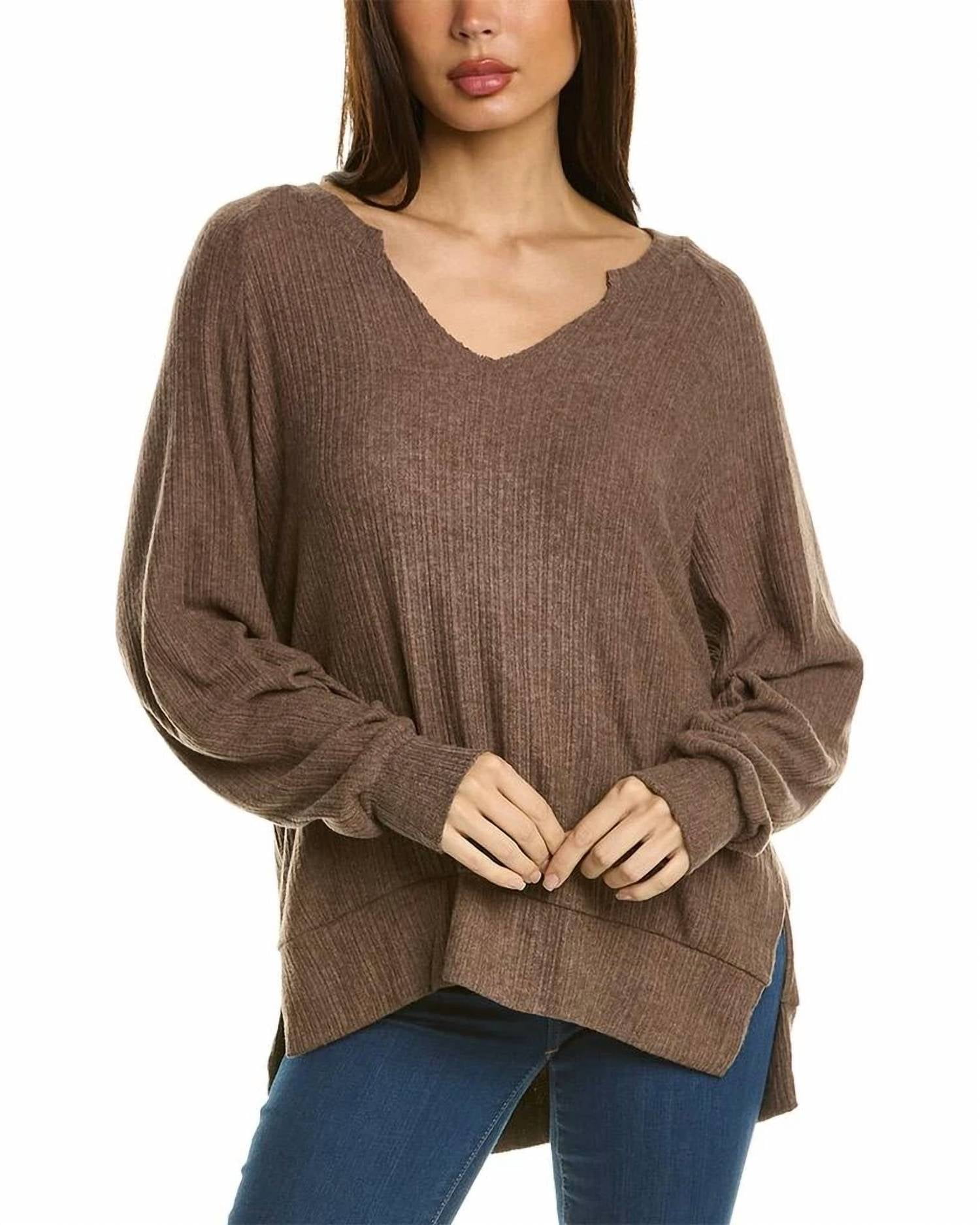 PROJECT SOCIAL T Isabel Cozy Rib Notch Neck Relaxed Tunic - Walmart.com
