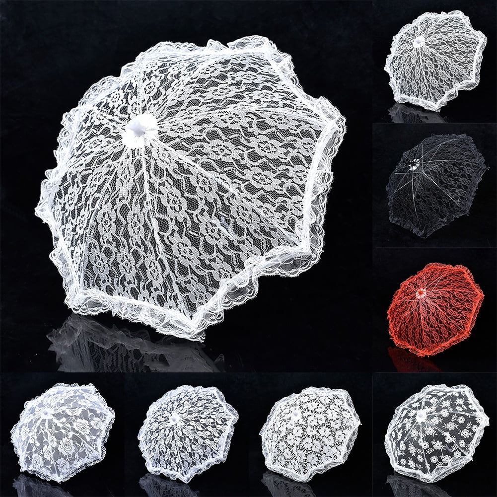 PROJECTRETRO Craft White Lace Decorative Umbrella, 16.5x19 inch ...