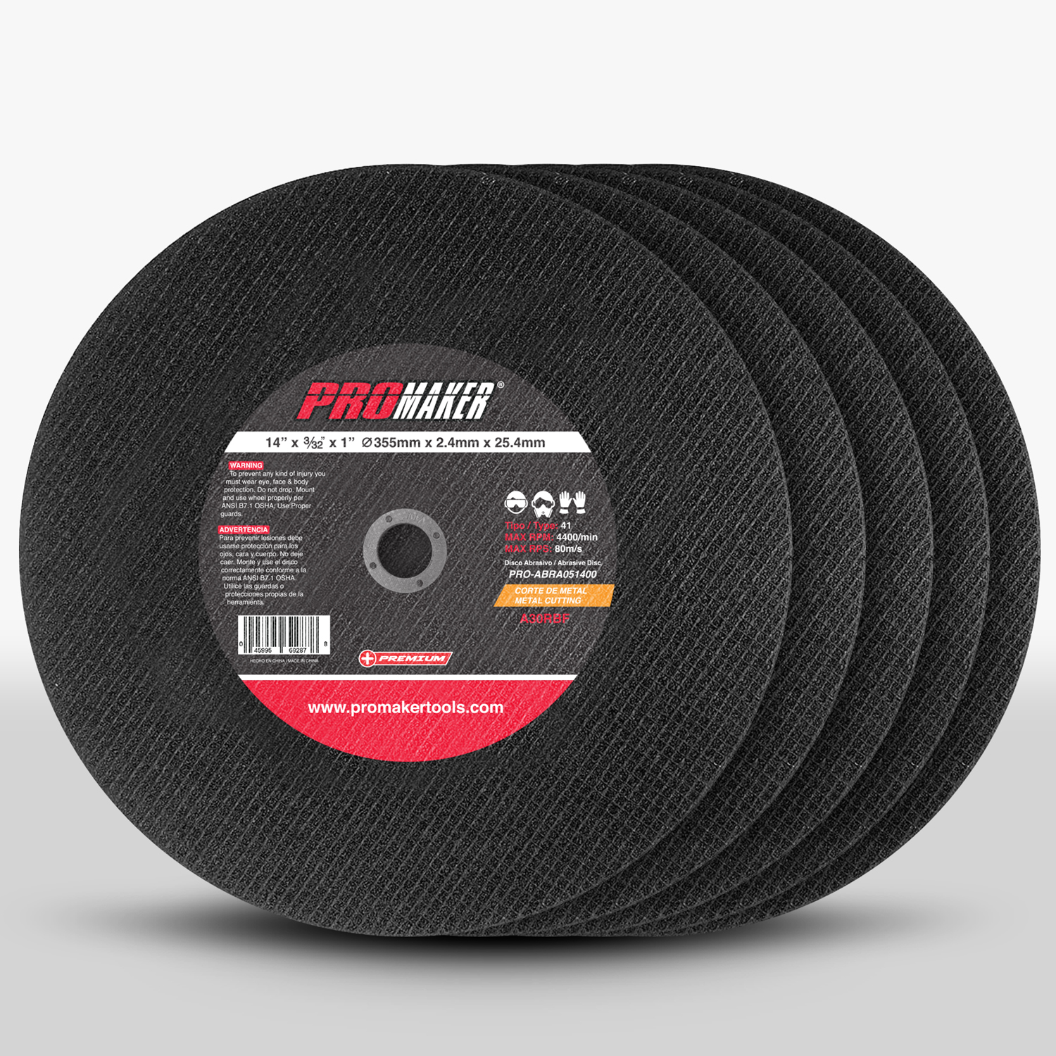 PROMAKER 5 Pack, 14 inch Cut Off Wheel, Chop Saw Blades 14 inch Metal ...