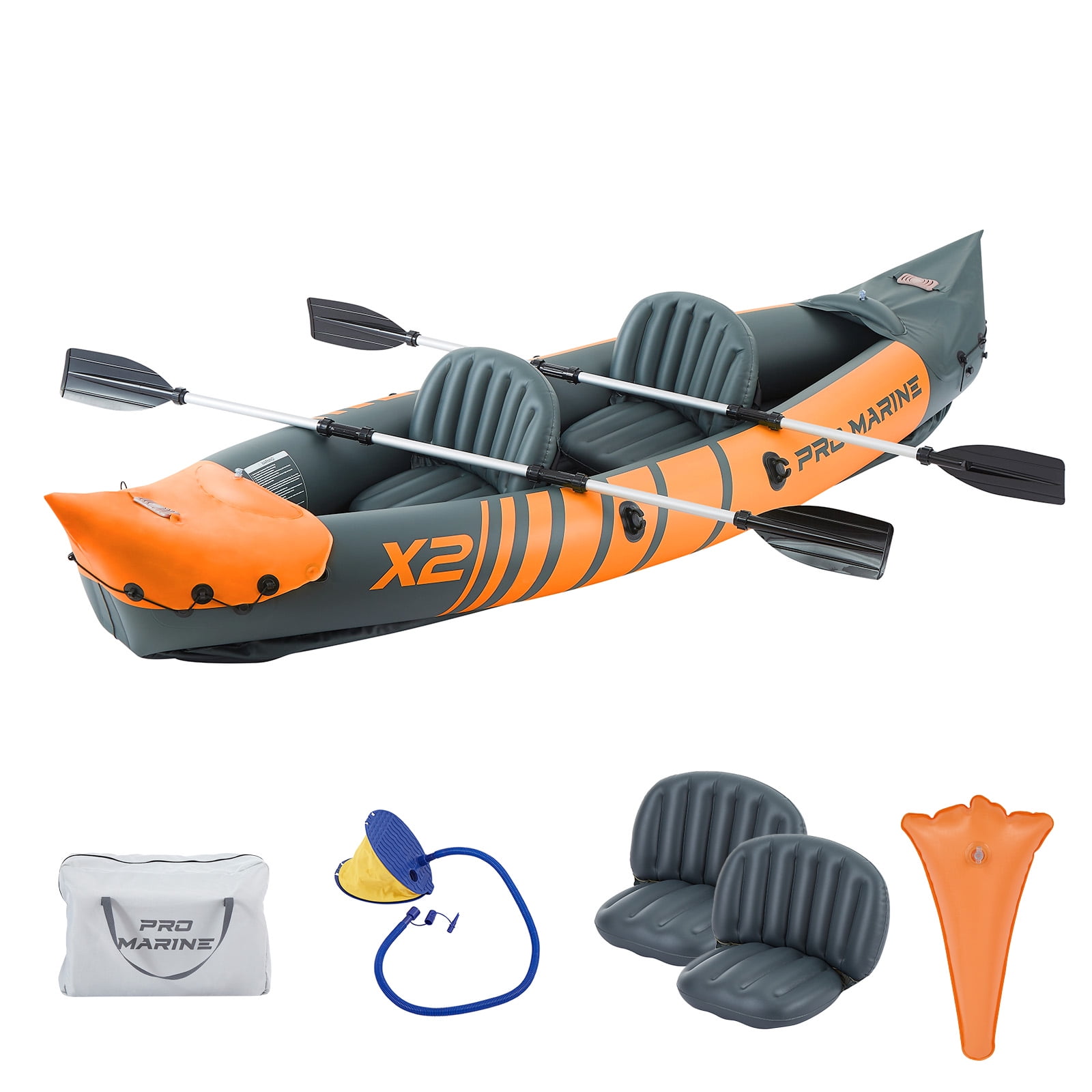 PROMARINE 2 Person Inflatable Kayak Set Blow up Kayak Foldable Paddle ...