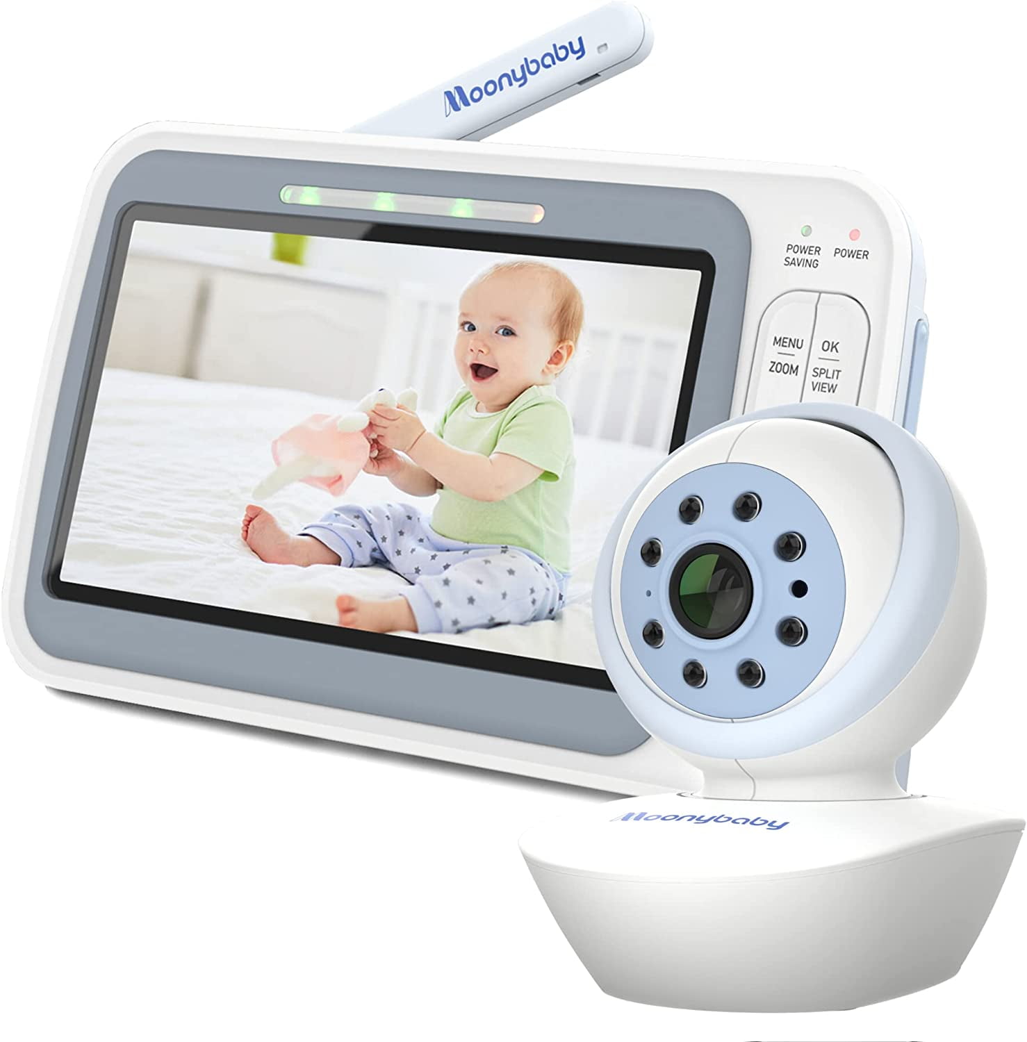 [EMF REDUCTION] Moonybaby 5" HD Low EMF Baby Monitor with Remote Pan ...