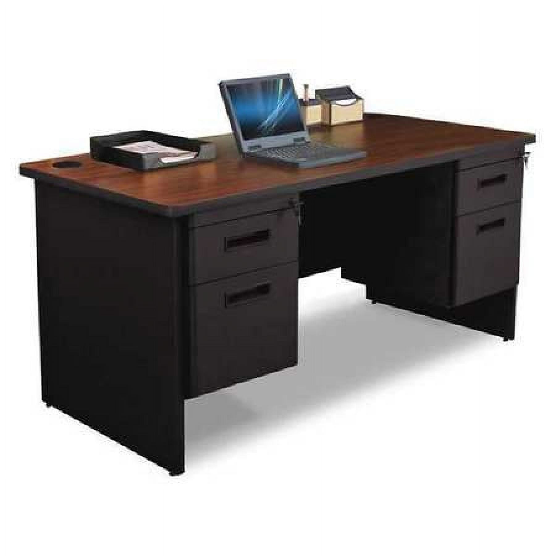 PRONTO PDR6030DP/BK:MADN Pedestal Desk , 30" X 60" X 29" , Mahogany ...