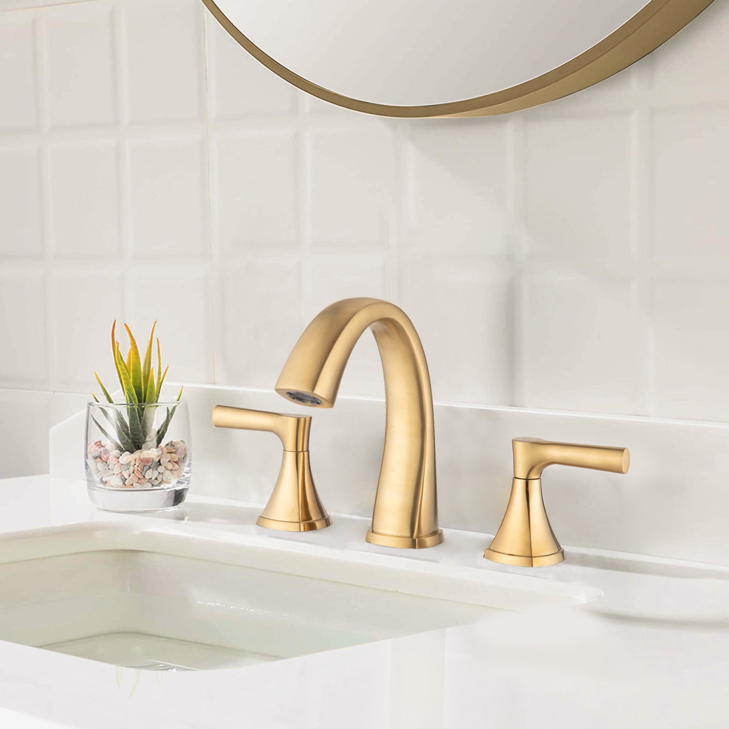 PROOX 8" Widespread Double Handles Bathroom Sink Faucet with Drain ...