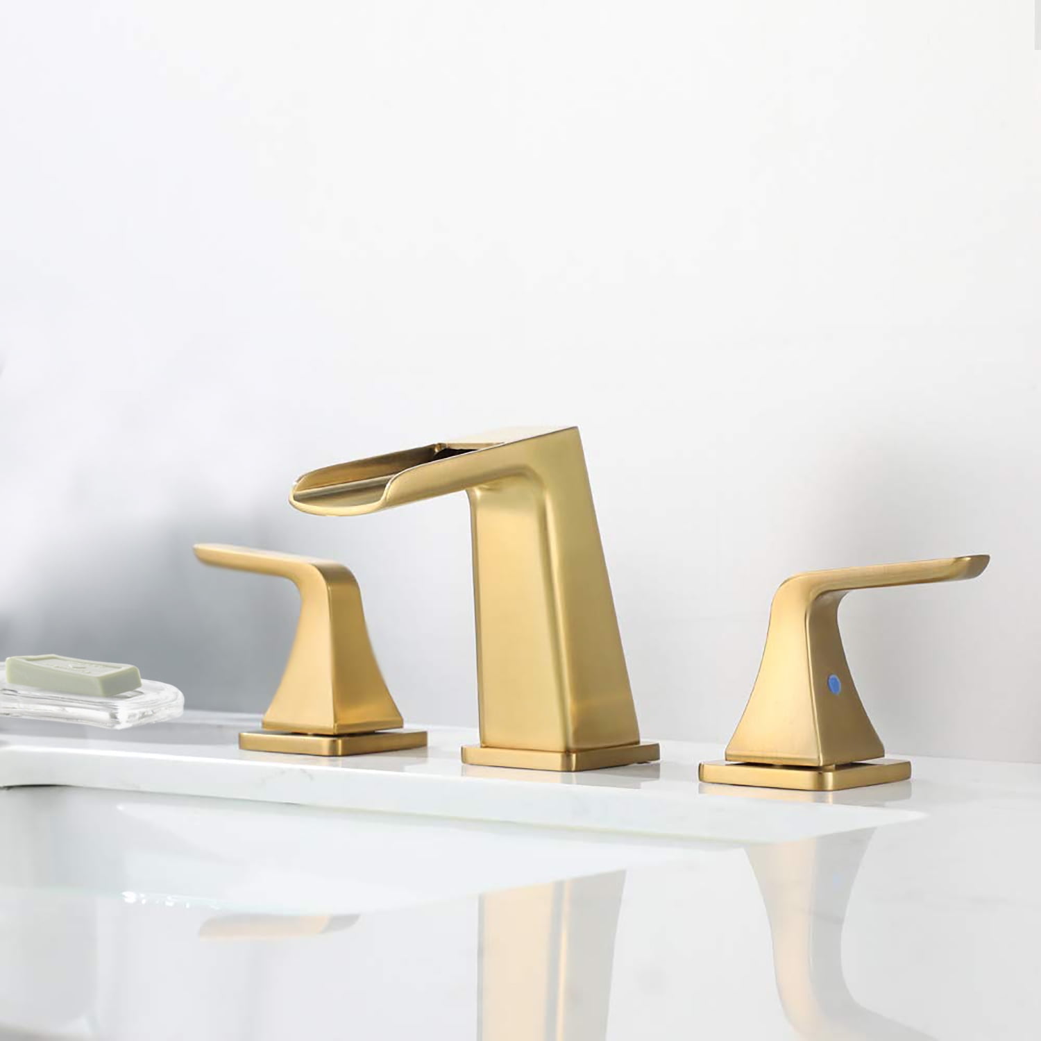 PROOX 8" Widespread Double Handles Bathroom Waterfall Basin Faucet with ...