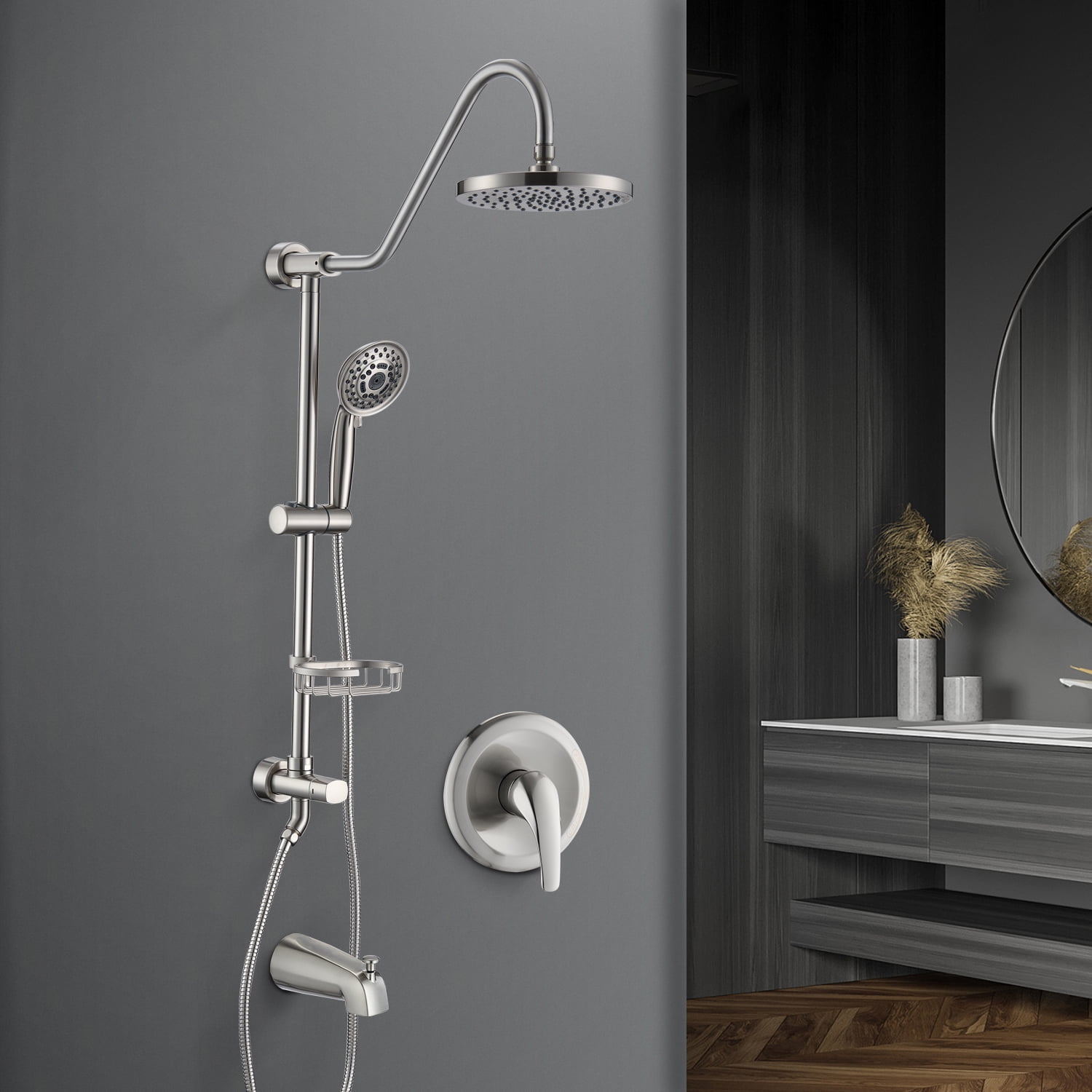 PROOX Modern Shower System With Rain Shower Head & Tub Spout - Walmart.com