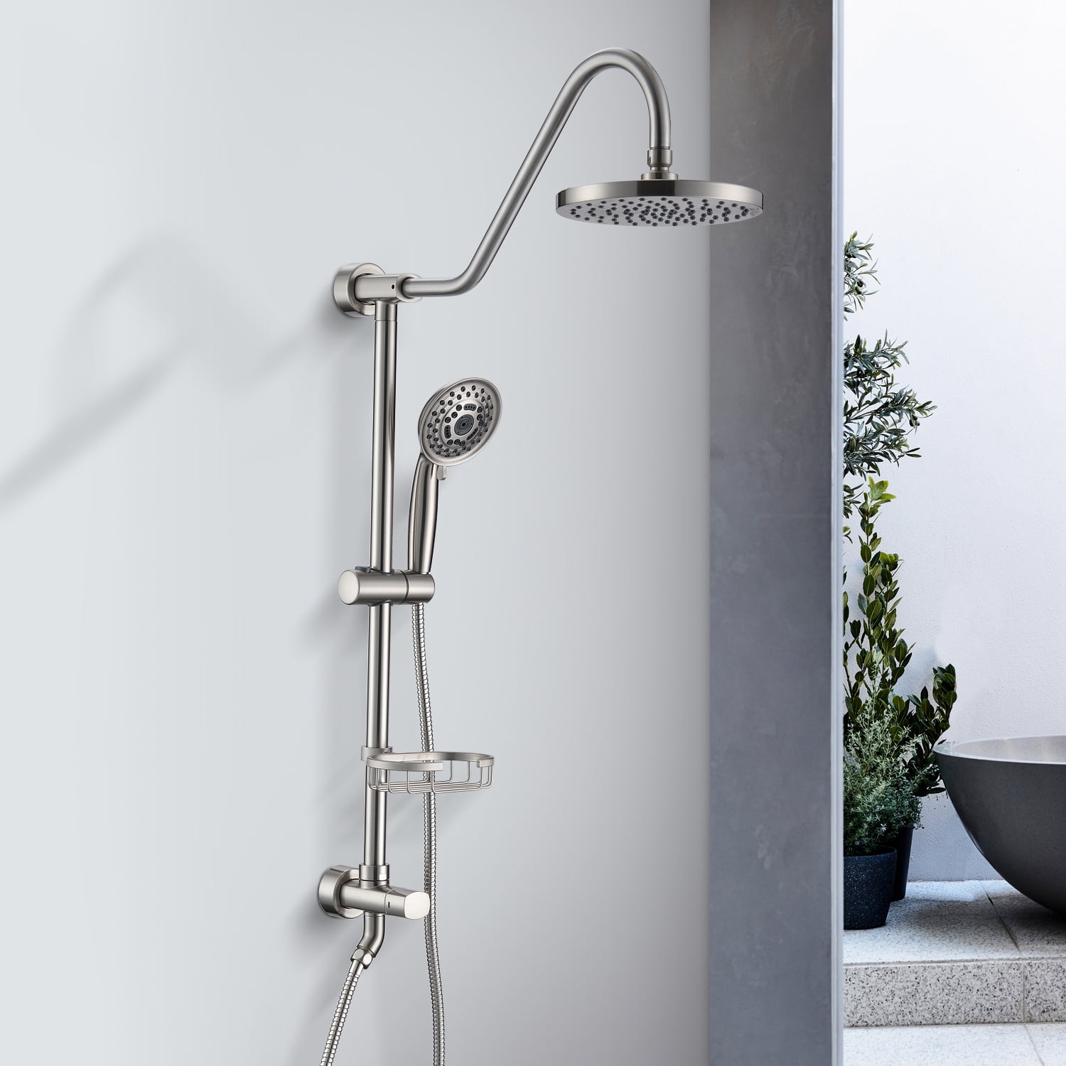 PROOX Shower System with 8" Rain Shower Head, 5-Function Shower Head ...