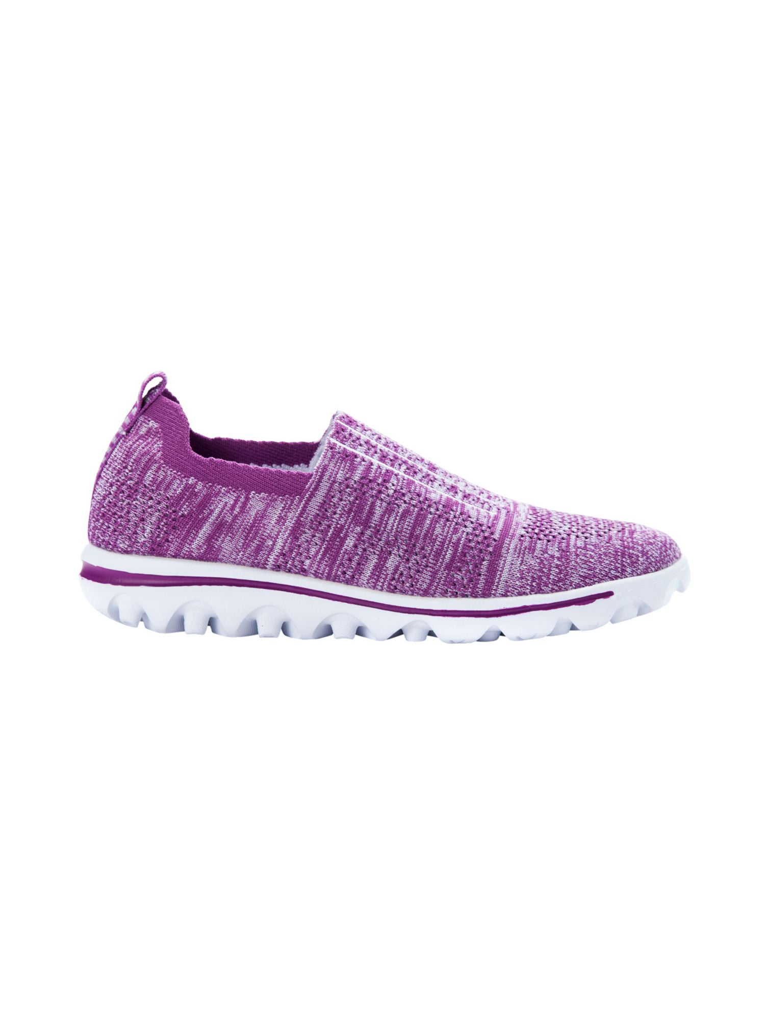 PROPET Womens Purple Mixed Knit Stretch Flex Heel Pull-Tab Cushioned ...