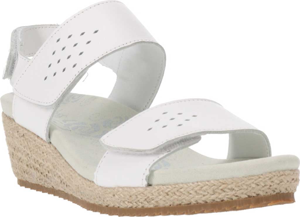 PROPET Womens White Jute Covered Cut Out Madrid Round Toe Wedge Leather ...