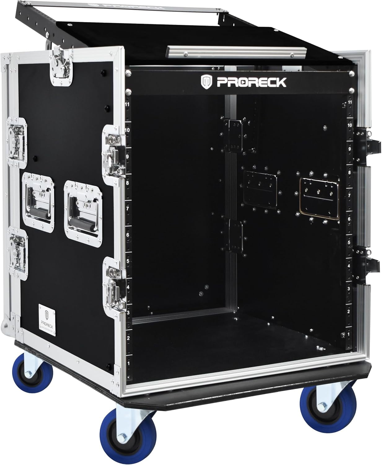 PRORECK 12U Rack/Road Case With Slant Mixer Top, And Casters, 20 ...