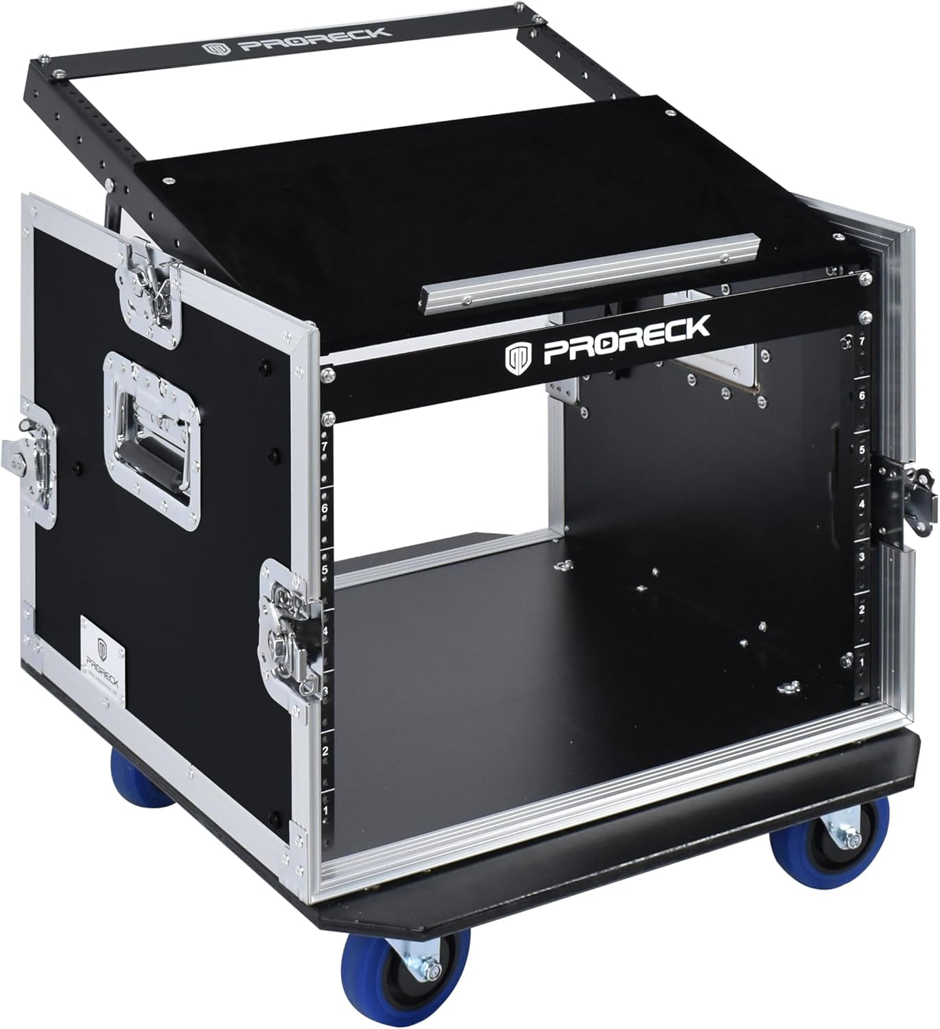 PRORECK 8U Rack/Road Case With Slant Mixer Top, And Casters, 20 ...