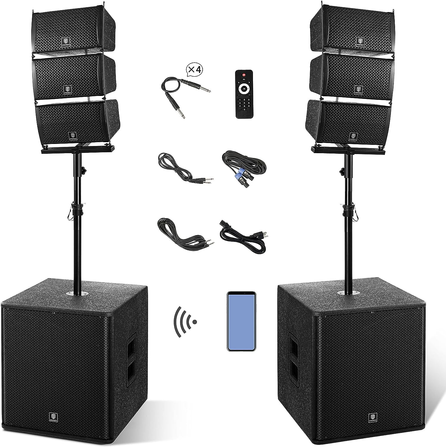 PRORECK Club 8000 18-inch 8000W DJ/PA Speaker Set with Subs ...