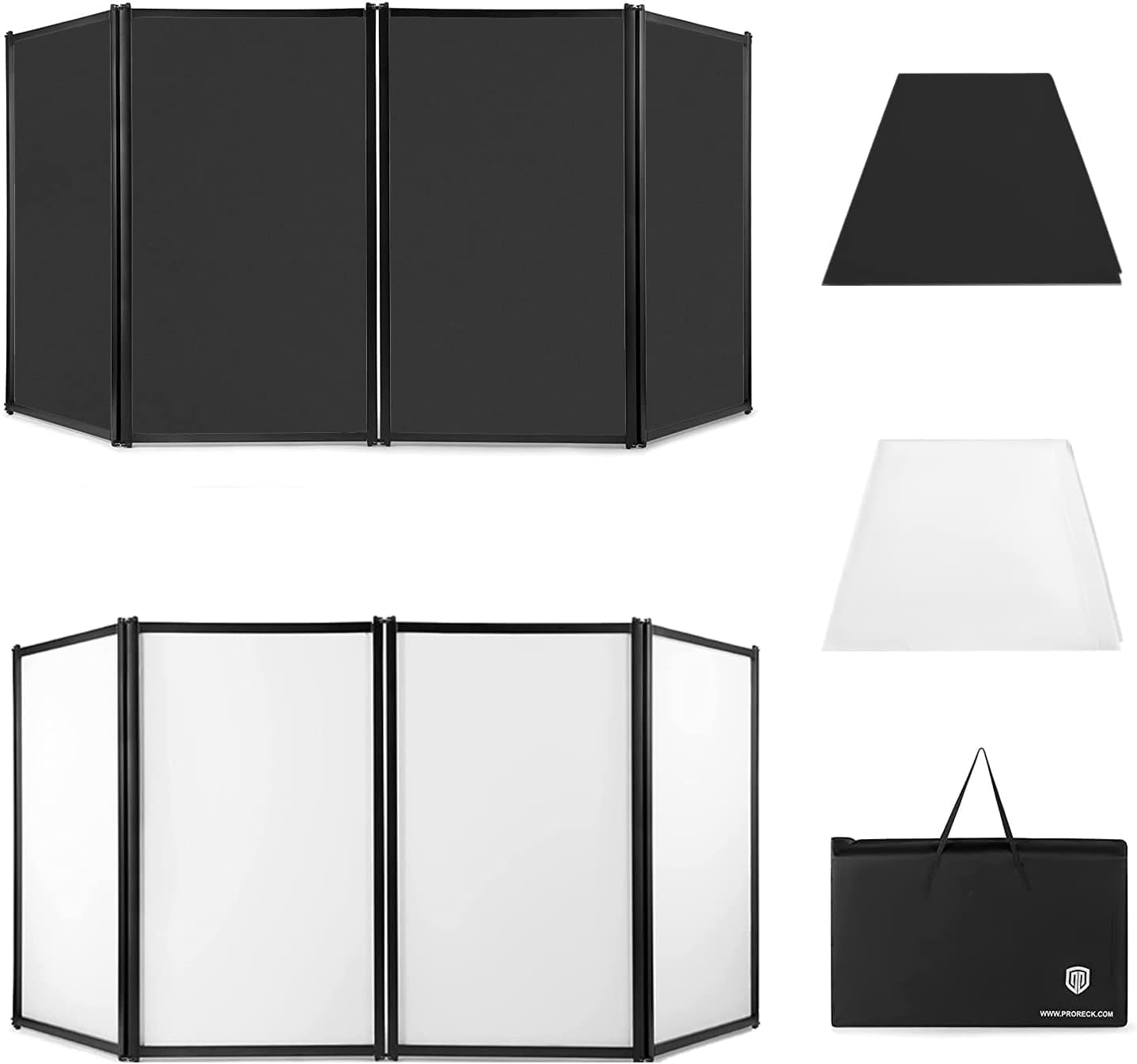 PRORECK Music DJ Foldable Facade Portable Event Booth Panels (Black and ...