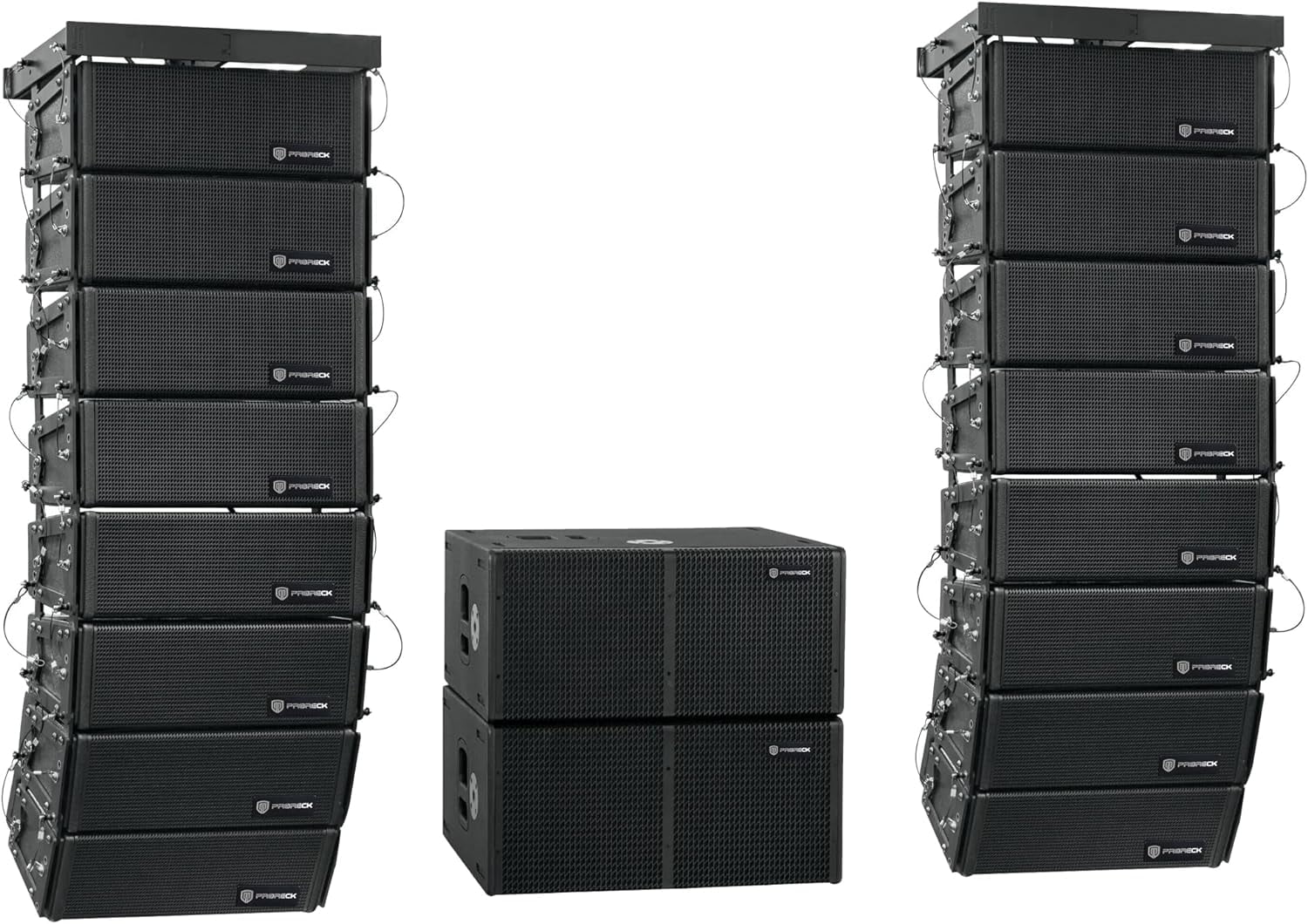 Proreck Venue Set 10000W Powered PA Speaker System Combo Set , Black ...