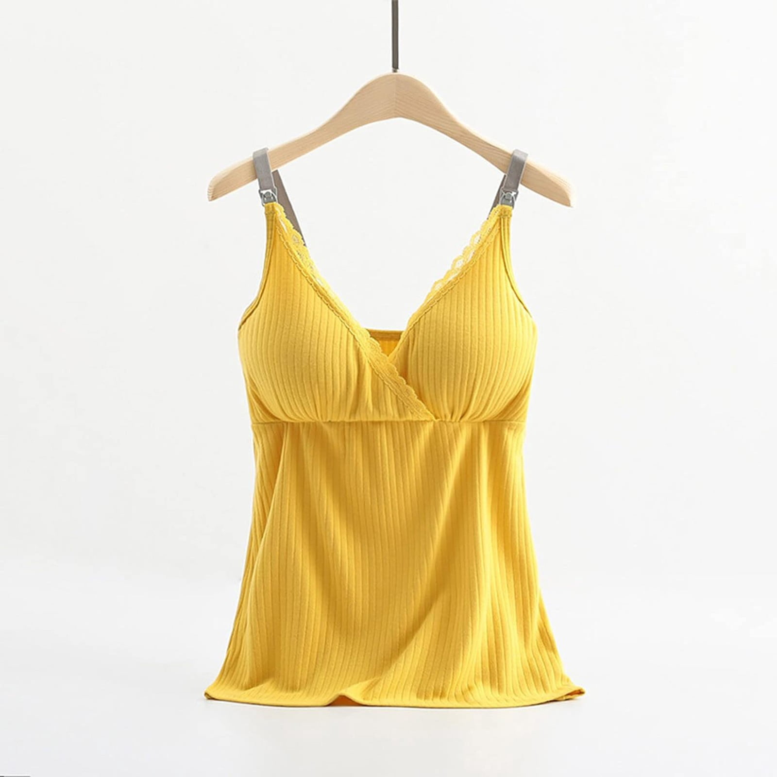 PRORMOOW Workout Sports Bras for Women, Camisole with Shelf Bra, Back ...