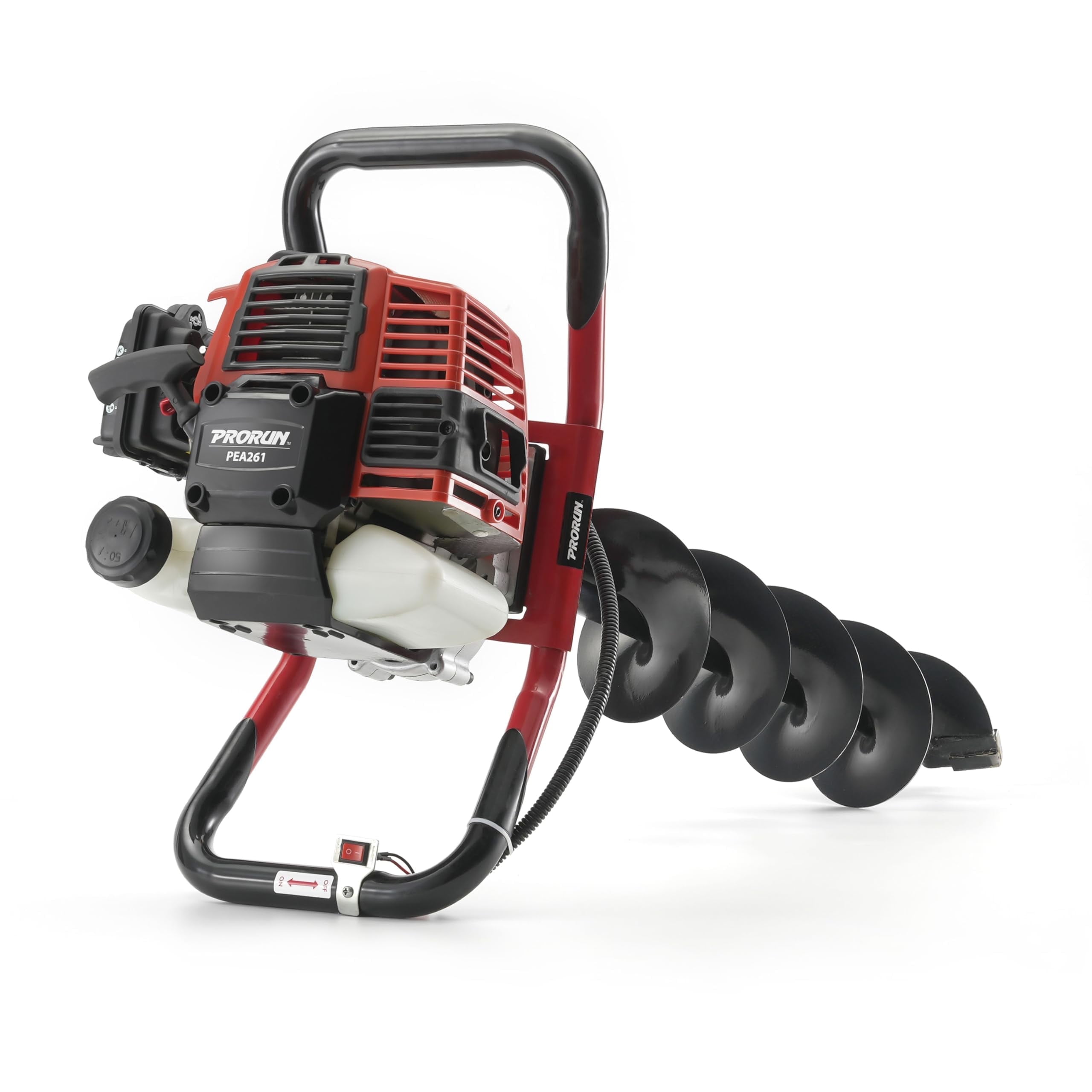 PRORUN Gas Earth Auger with 51.7cc 2-Cycle Engine, 6x30 Inch Steel Bit ...