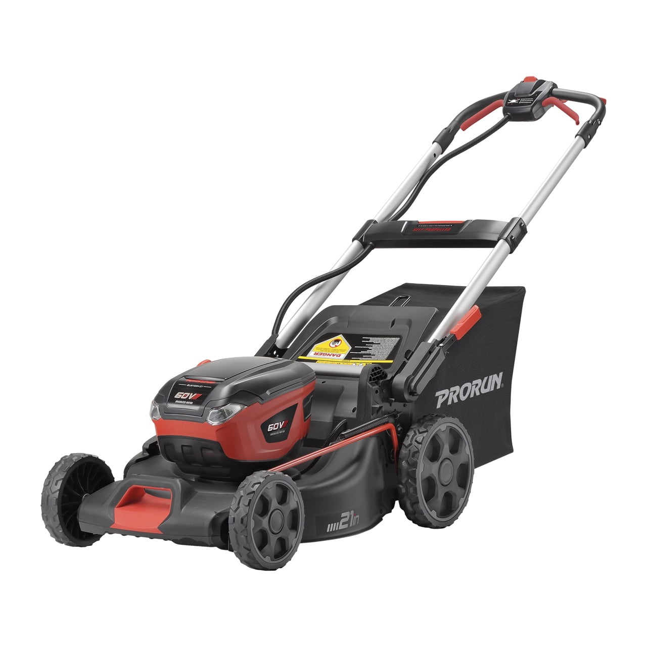 PRORUN 60V 21-in. Steel Deck Brushless Cordless Self-Propelled Lawn ...