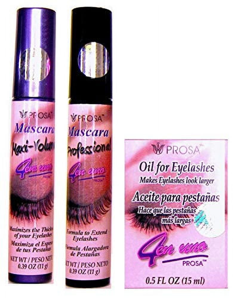 PROSA OIL Professional Mascara for Eyelashes, MAXI VOLUME 4 in 1 ...