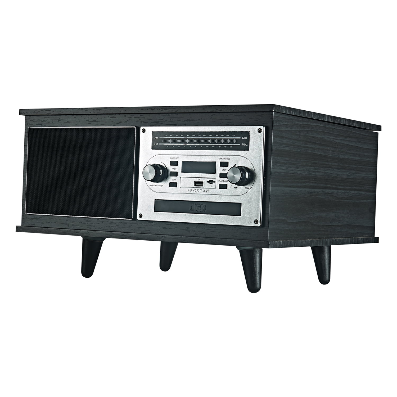 Proscan Nostalgia Bluetooth 7-in-1 Music System, PRCD906BTBLK, PRCD906BT-BLACK - Walmart.com