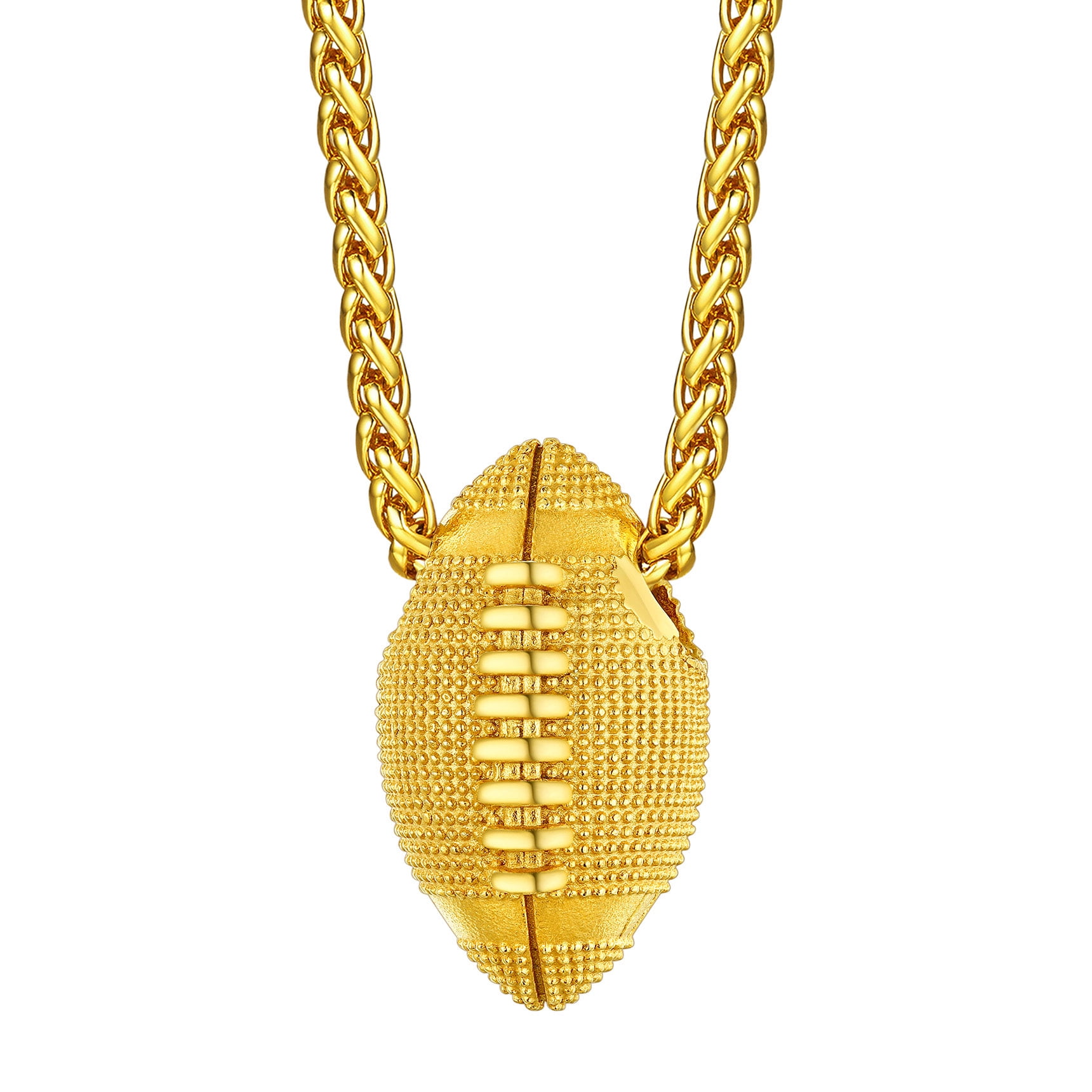PROSTEEL 3D Football Necklace 14K Gold Plated Ball Pendant Sport ...