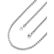 ChainsProMax Stainless Steel Flat Box Chain Male Necklace 22inch 6mm ...