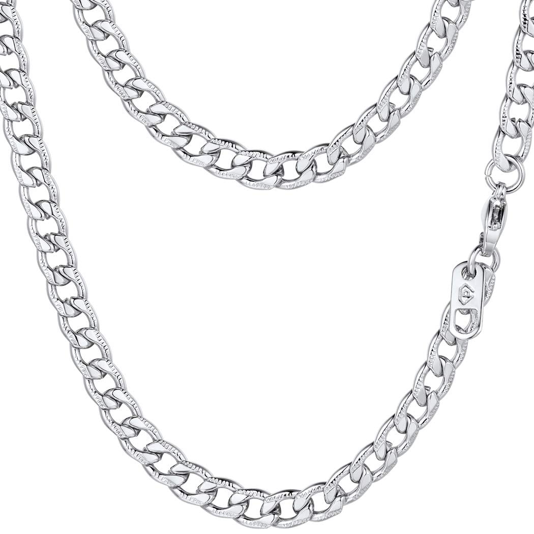 PROSTEEL 5mm Cuban Chain Men Necklaces, 26 inch Stainless Steel Curb ...
