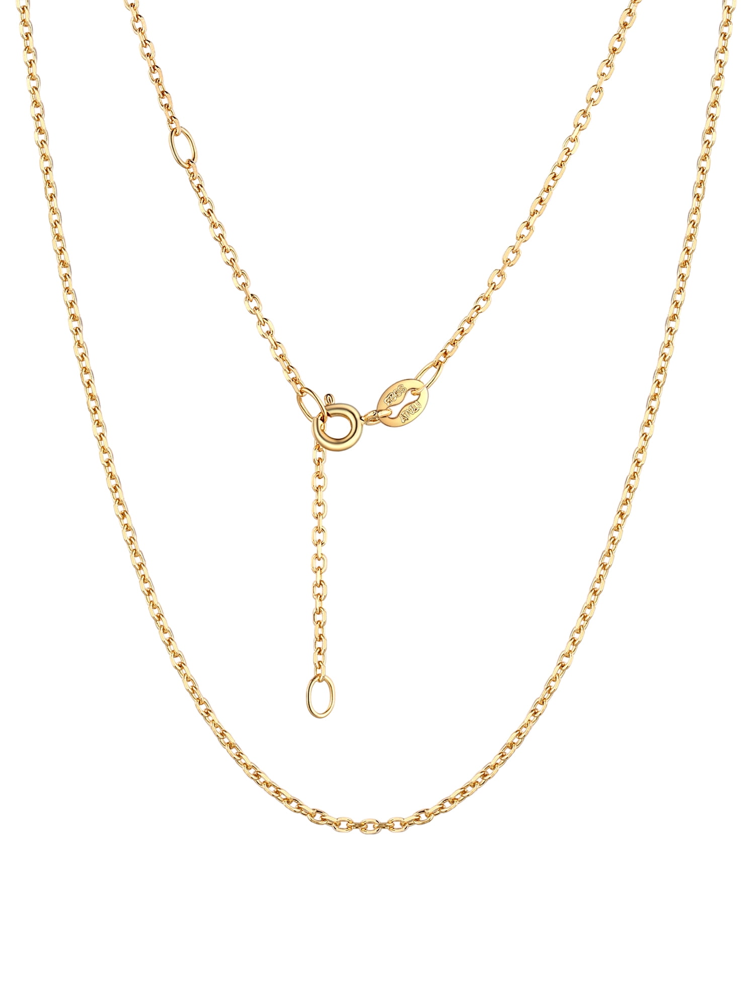 PROSTEEL 925 Sterling Silver Chain Necklace Gold Chain for Women 1.5mm ...