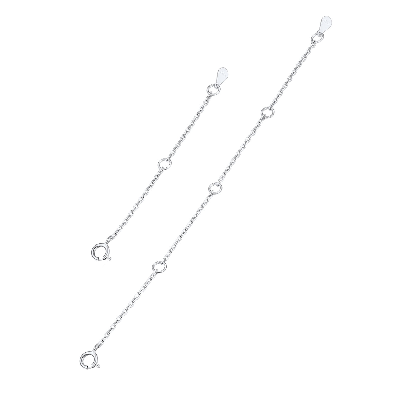 PROSTEEL 925 Sterling Silver Extender for Necklaces 2 Pcs Silver ...