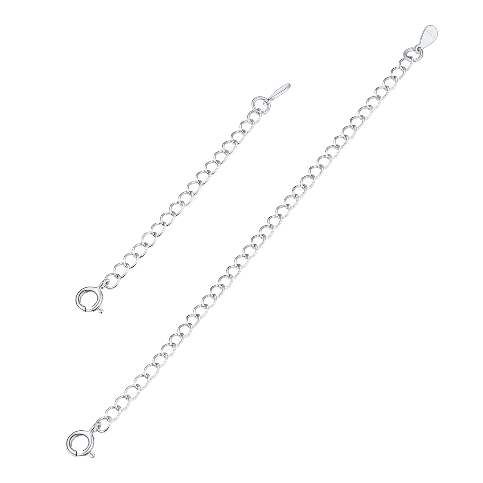 PROSTEEL Adjustable Extender Chain, 925 Sterling Silver, 2/4 inch, 2 ...