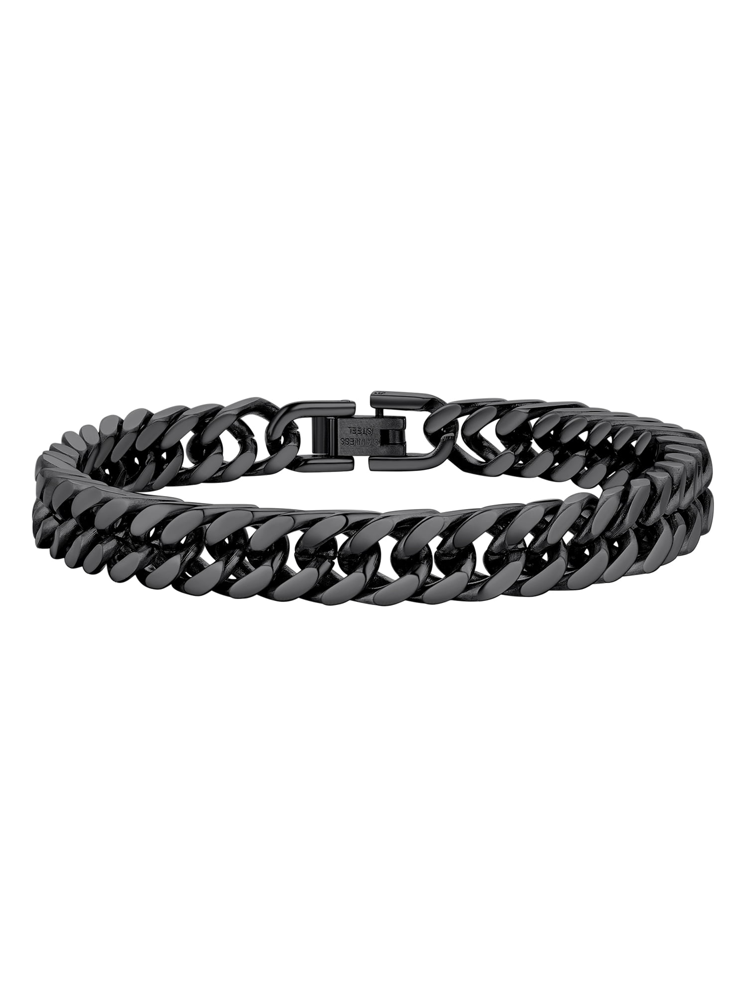 PROSTEEL Black Cuban Chain Bracelets Stainless Steel 8mm Franco Chain ...