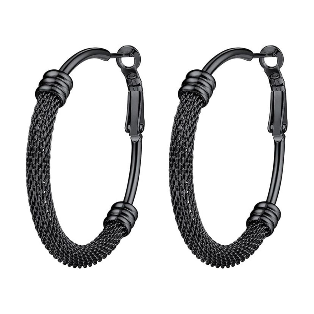 PROSTEEL Black Hoop Earrings for Women Hypoallergenic Stainless Steel ...