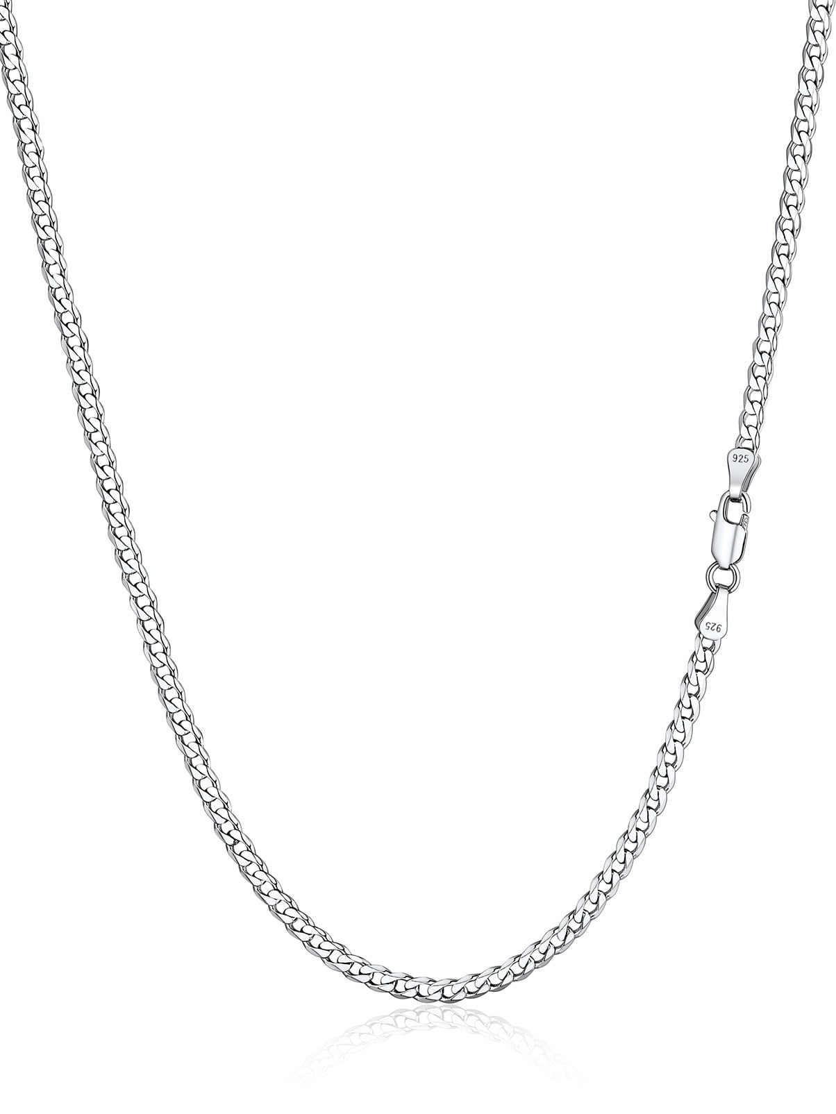 PROSTEEL Cuban Link Silver Chain Necklace 3mm Solid 925 Sterling Silver ...