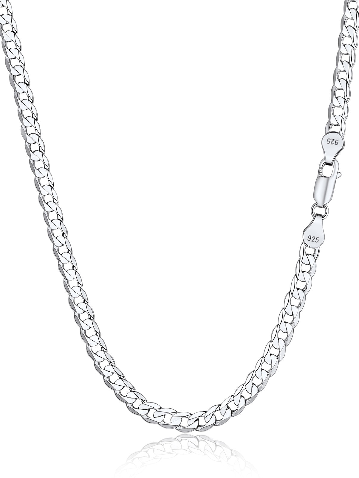 PROSTEEL Cuban Link Silver Chain Necklace 5mm Solid 925 Sterling Silver ...
