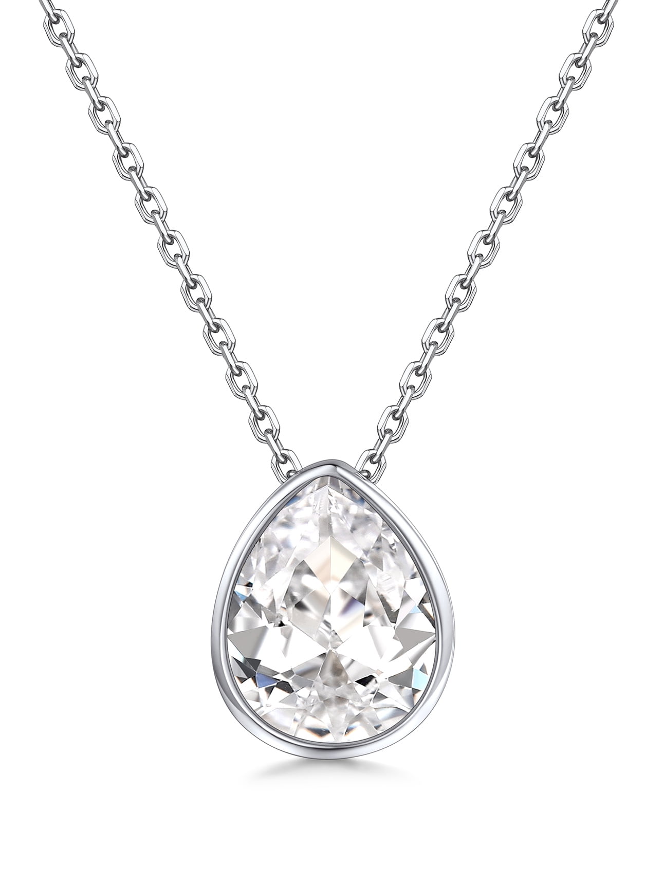 PROSTEEL Cubic Zirconia Necklace Teardrop Pendant Necklaces Women ...