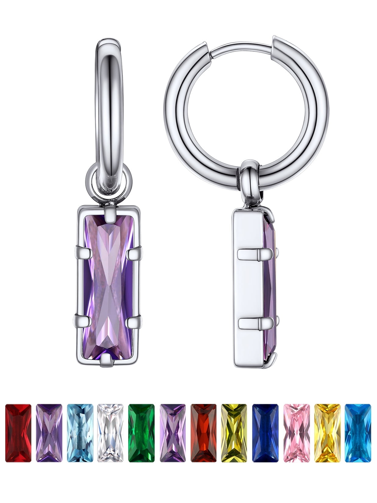 PROSTEEL Drop Earrings Huggie Dangle Hoop Earring Stainless Steel Earrings for Women with ...