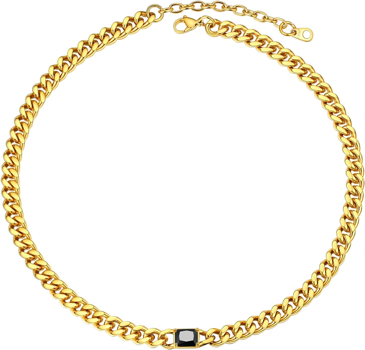 PROSTEEL Gorgeous Cubic Zirconia 7mm Cuban Link Choker 16 inch ...