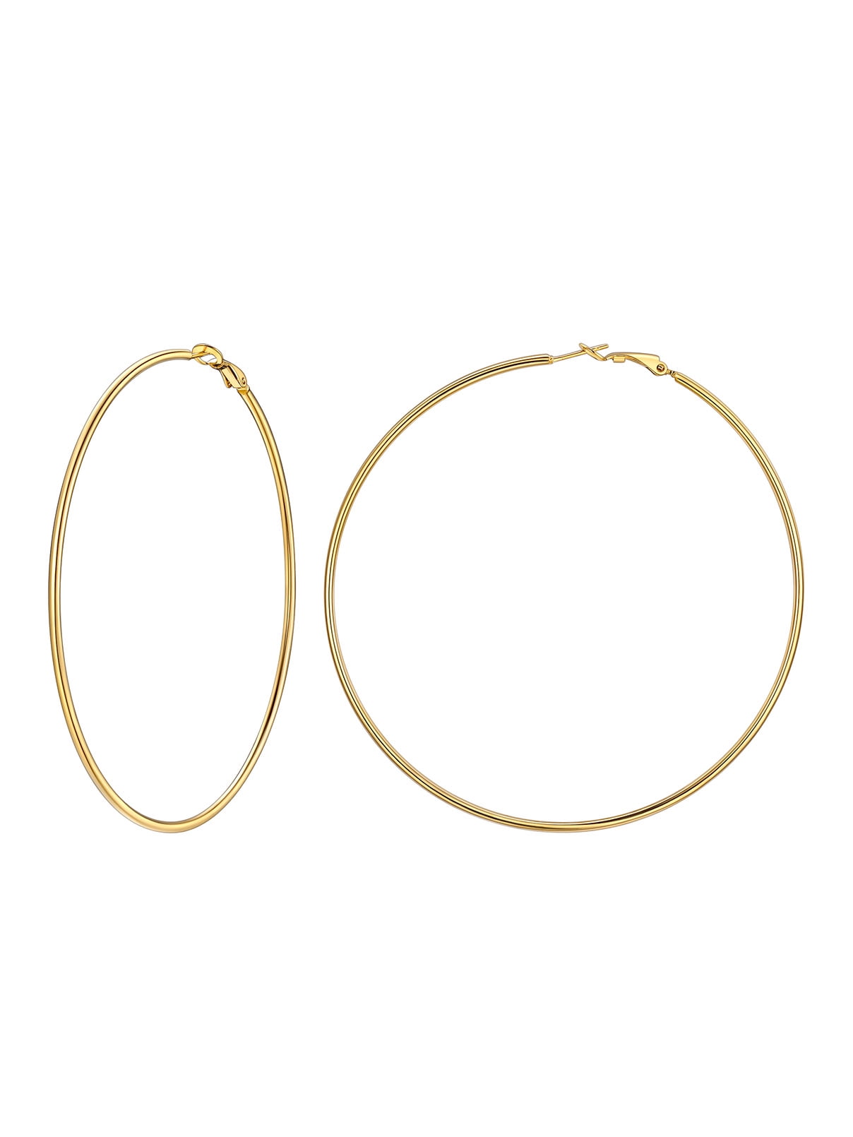 PROSTEEL Large Hoop Earring for Women 14K Yellow Gold Plated ...