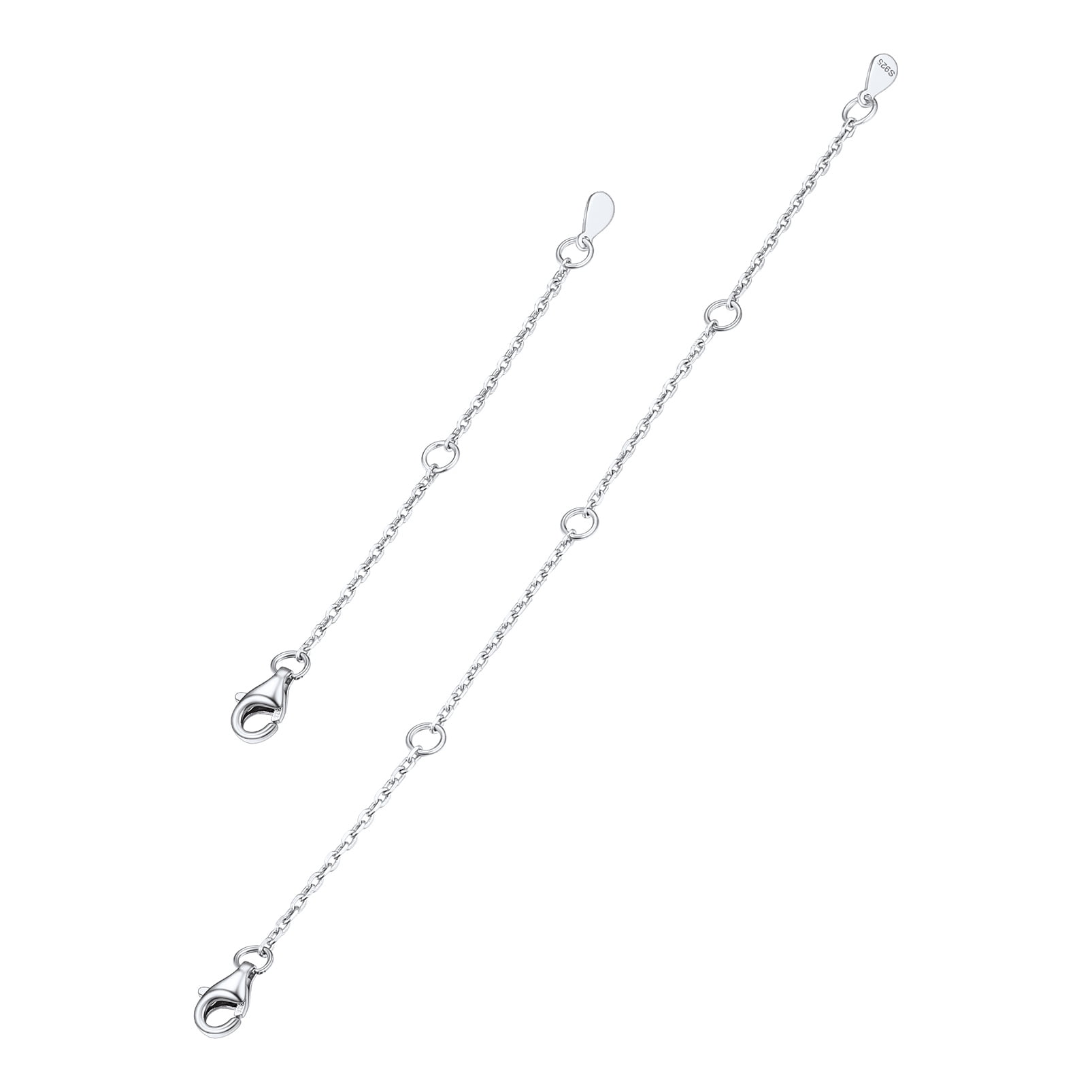 PROSTEEL Sterling Silver Extender for Necklaces 2 Pcs Silver Extension ...