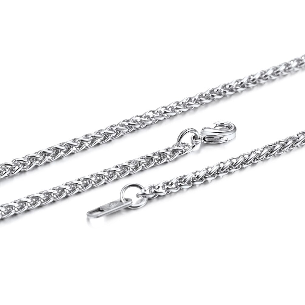 PROSTEEL Wheat Spiga Chain Necklace 3mm Stainless Steel Necklaces Hip ...