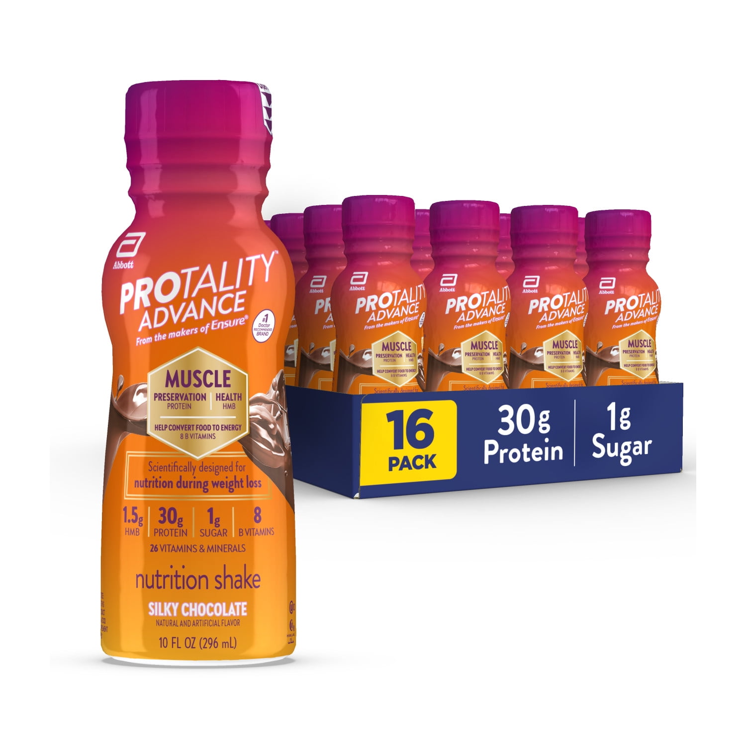 PROTALITY Advance Nutrition Shake, Silky Chocolate, 10-fl-oz Bottles ...