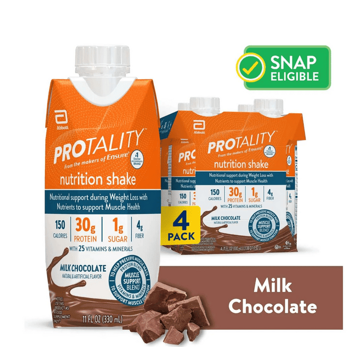 PROTALITY Protein Nutrition Shake I Milk Chocolate I 4 Pack - Walmart.com