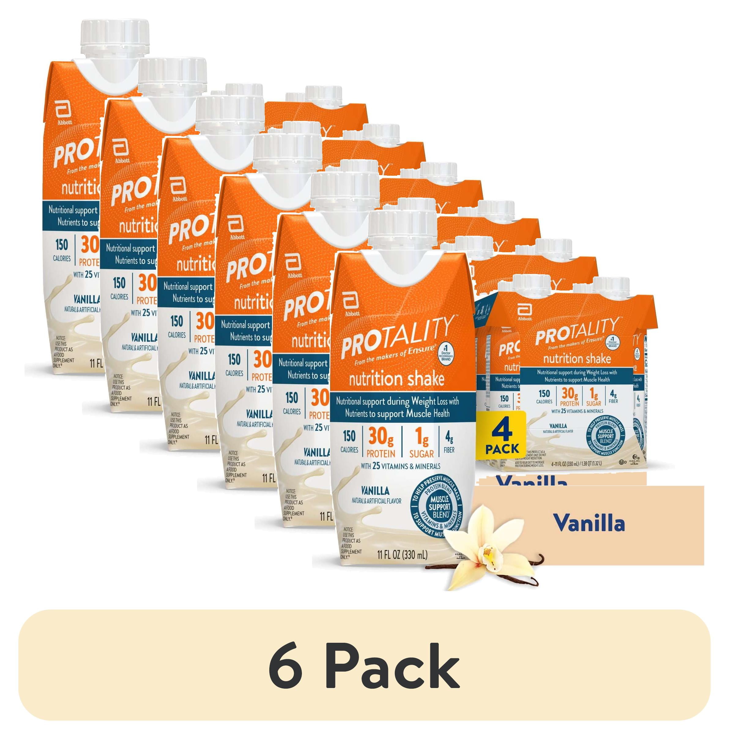 (6 pack) PROTALITY Protein Nutrition Shake I Vanilla I 4 Pack - Walmart.com
